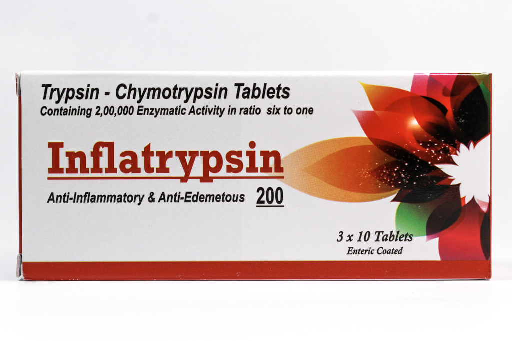 INFLATRYPSIN 200 20 TABLETS | Rosh Medical Company